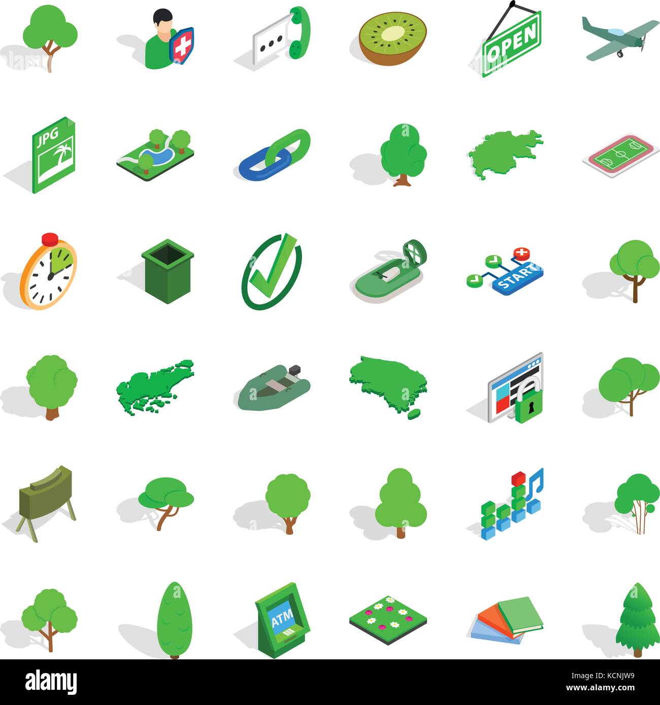 Grass icons set, isometric style Stock Vector Image & Art - Alamy
