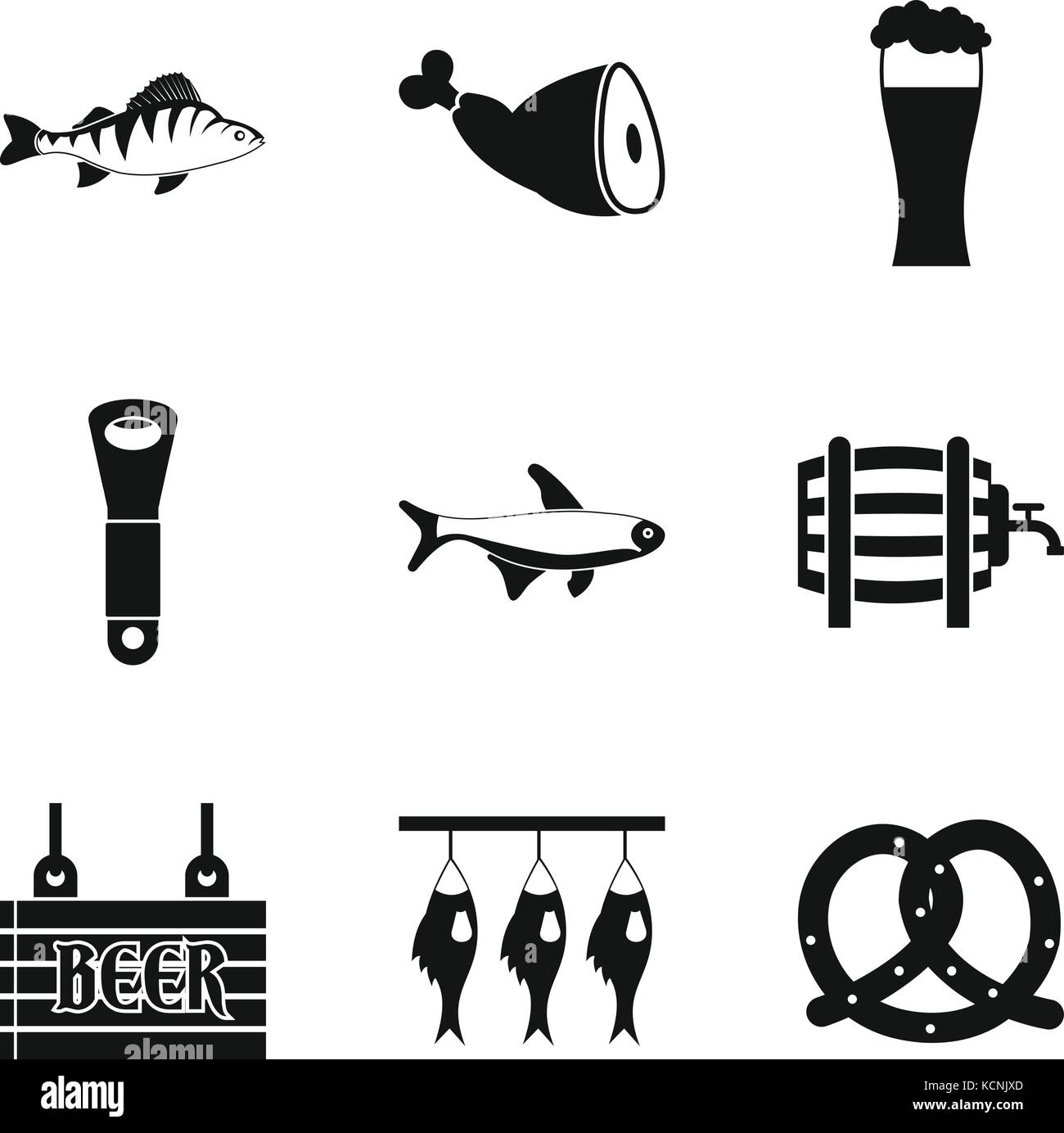 Fish ready icons set, simple style Stock Vector Image & Art - Alamy
