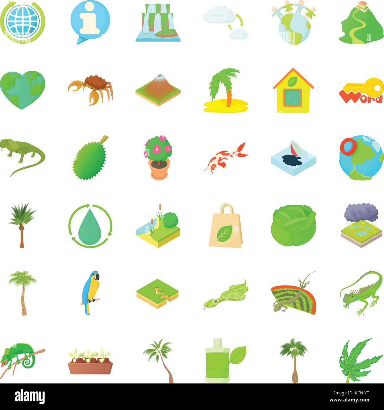 Leaf icons set, cartoon style Stock Vector Image & Art - Alamy