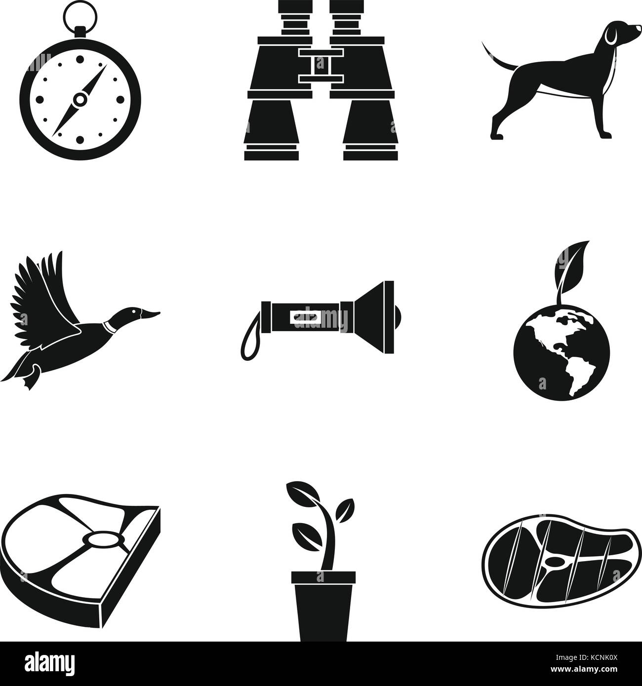 Fowl icons set, simple style Stock Vector Image & Art - Alamy