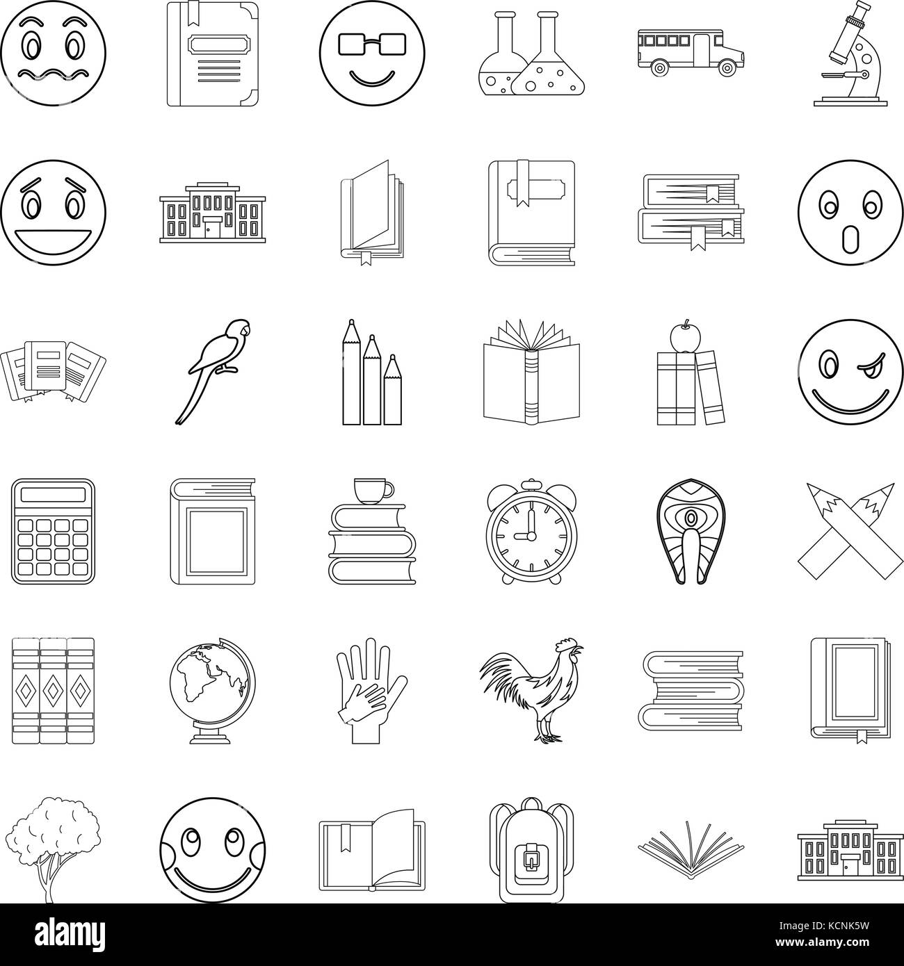 Microscope icons set, outline style Stock Vector Image & Art - Alamy