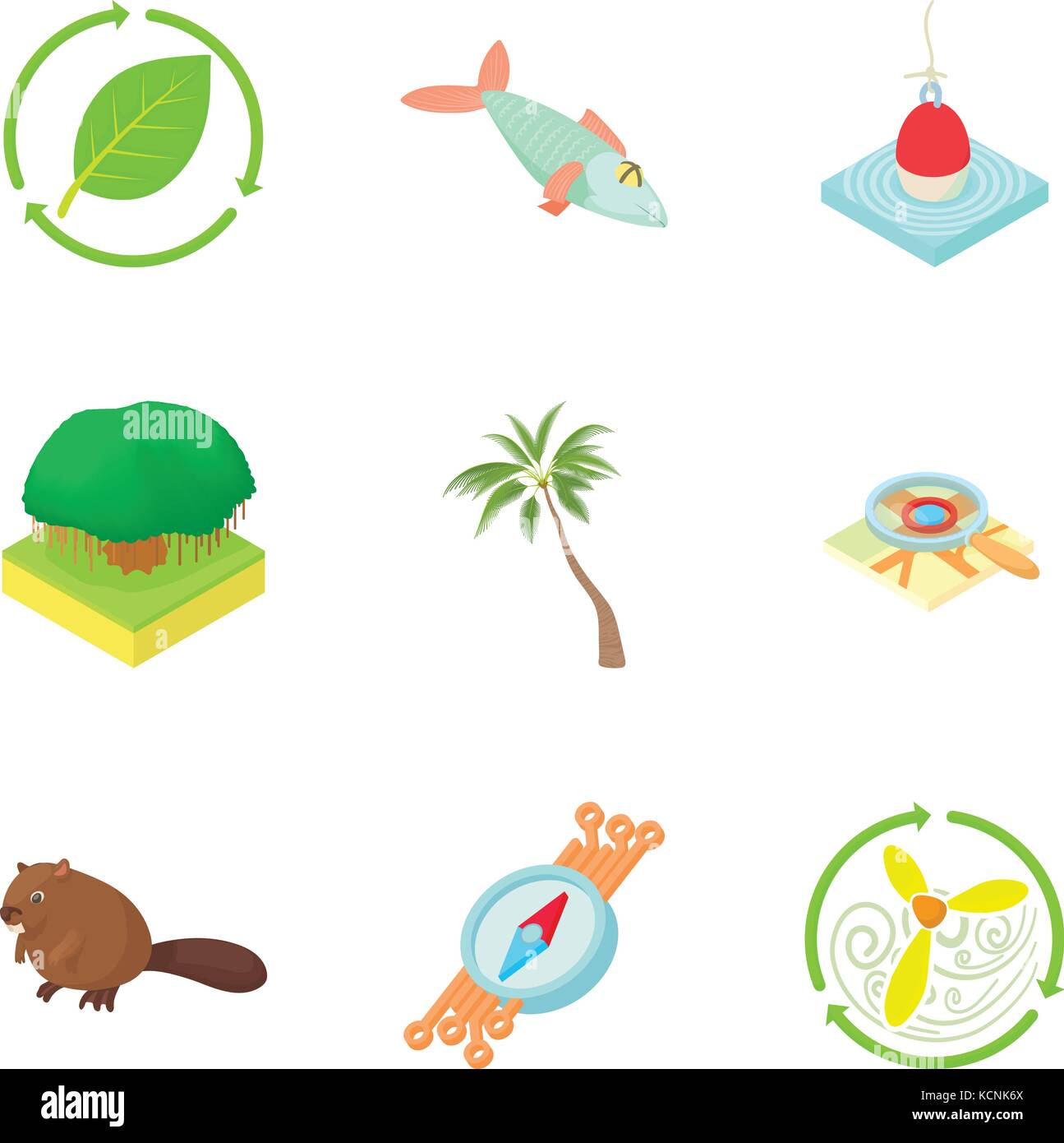 Grove icons set, cartoon style Stock Vector Image & Art - Alamy