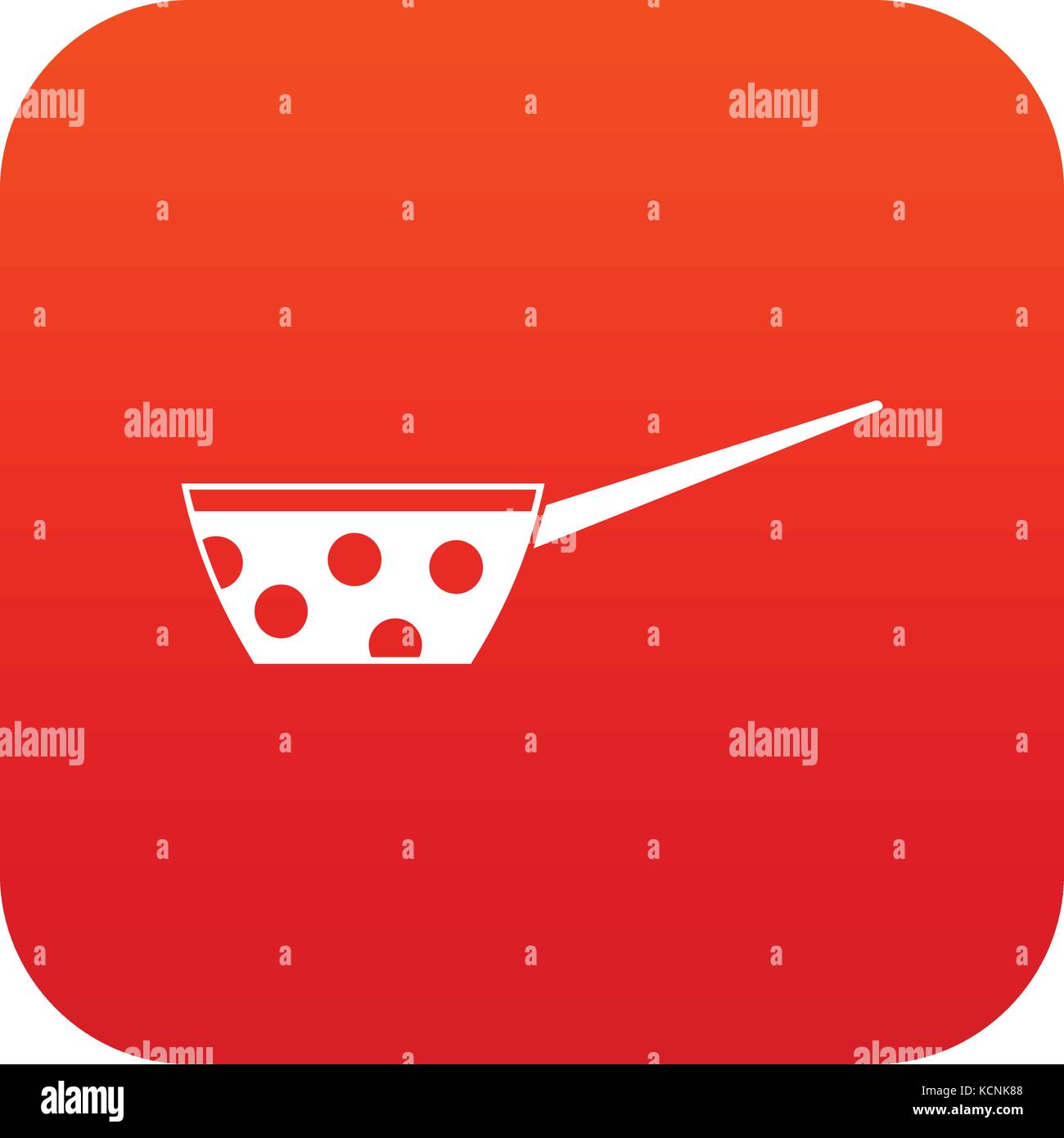 Pot with white dots and handle icon digital red Stock Vector Image ...