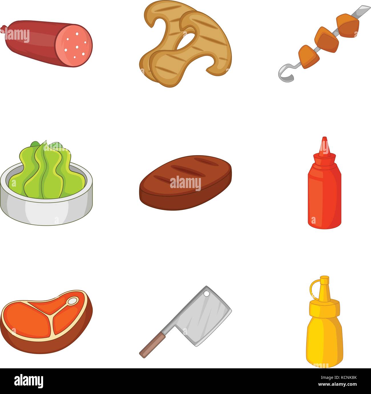 BBQ icons set, cartoon style Stock Vector Image & Art - Alamy