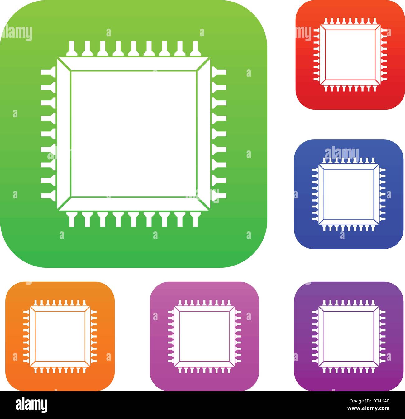 Computer microchip set color collection Stock Vector Image & Art - Alamy