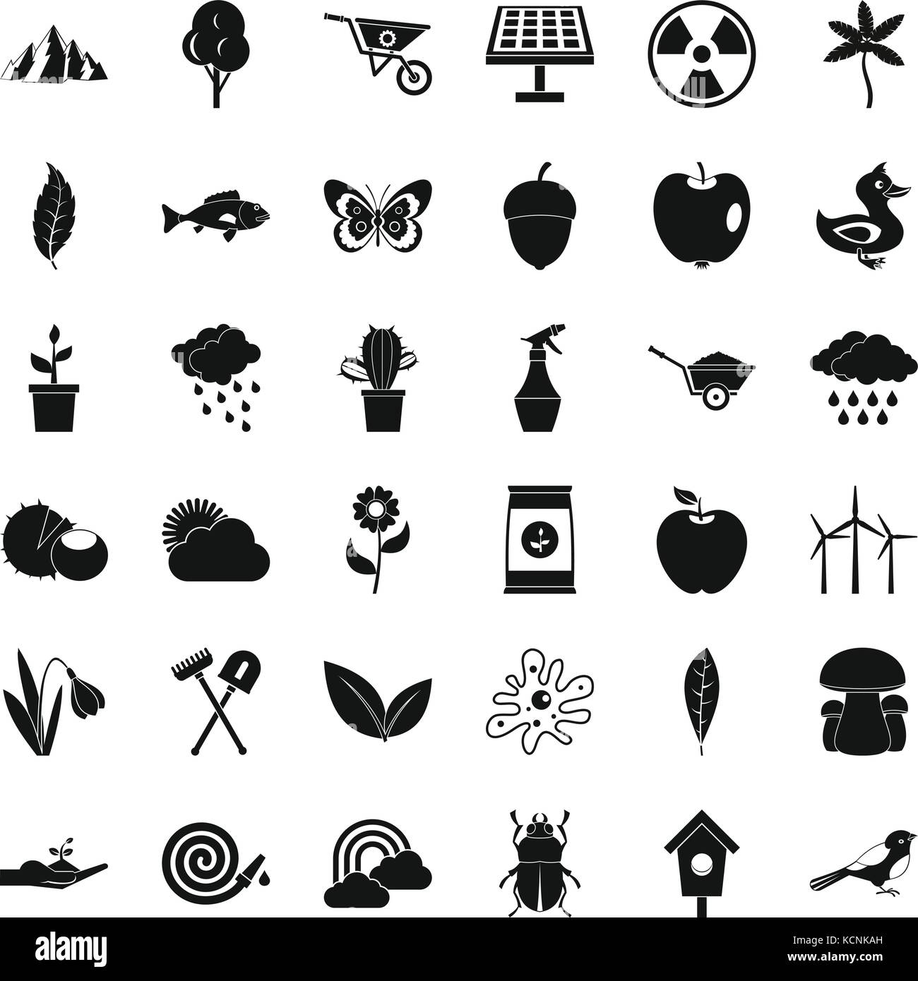 Grass icons set, simple style Stock Vector Image & Art - Alamy