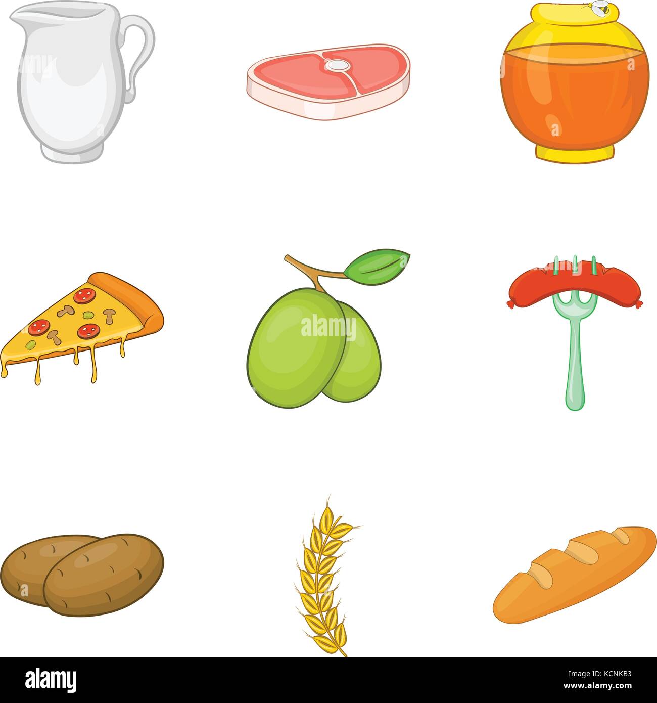 Sandwich roll icons set, cartoon style Stock Vector Image & Art - Alamy