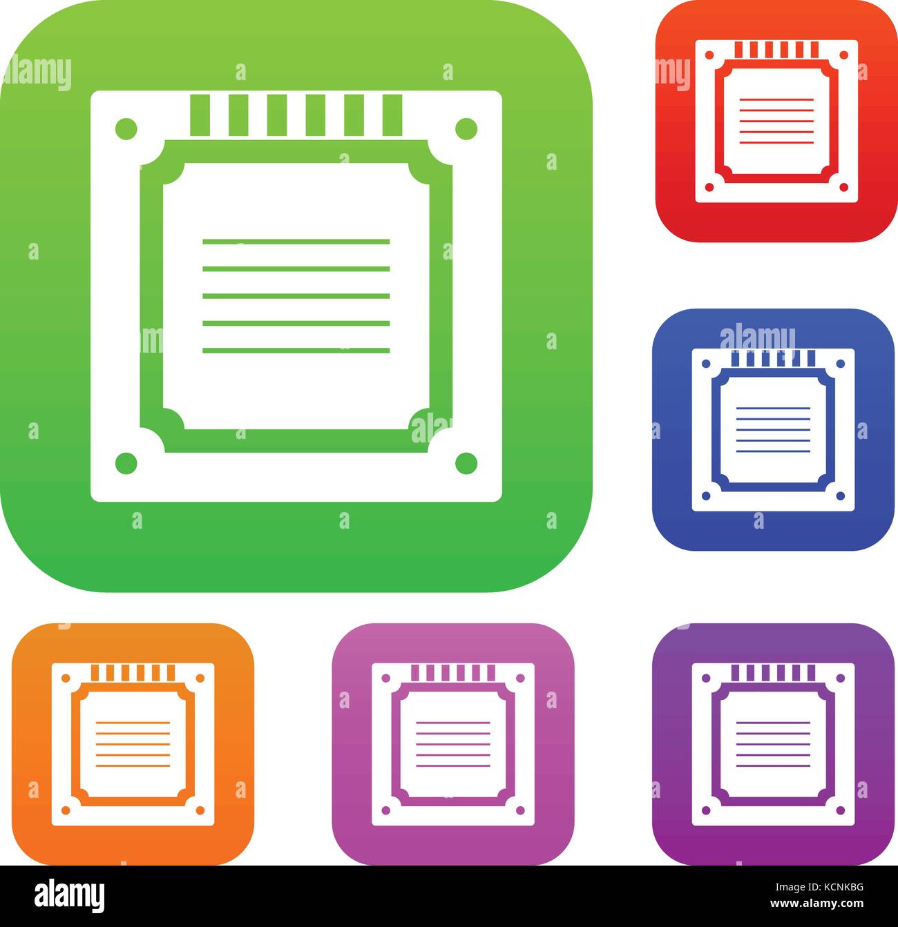 Modern multicore CPU set color collection Stock Vector Image & Art - Alamy