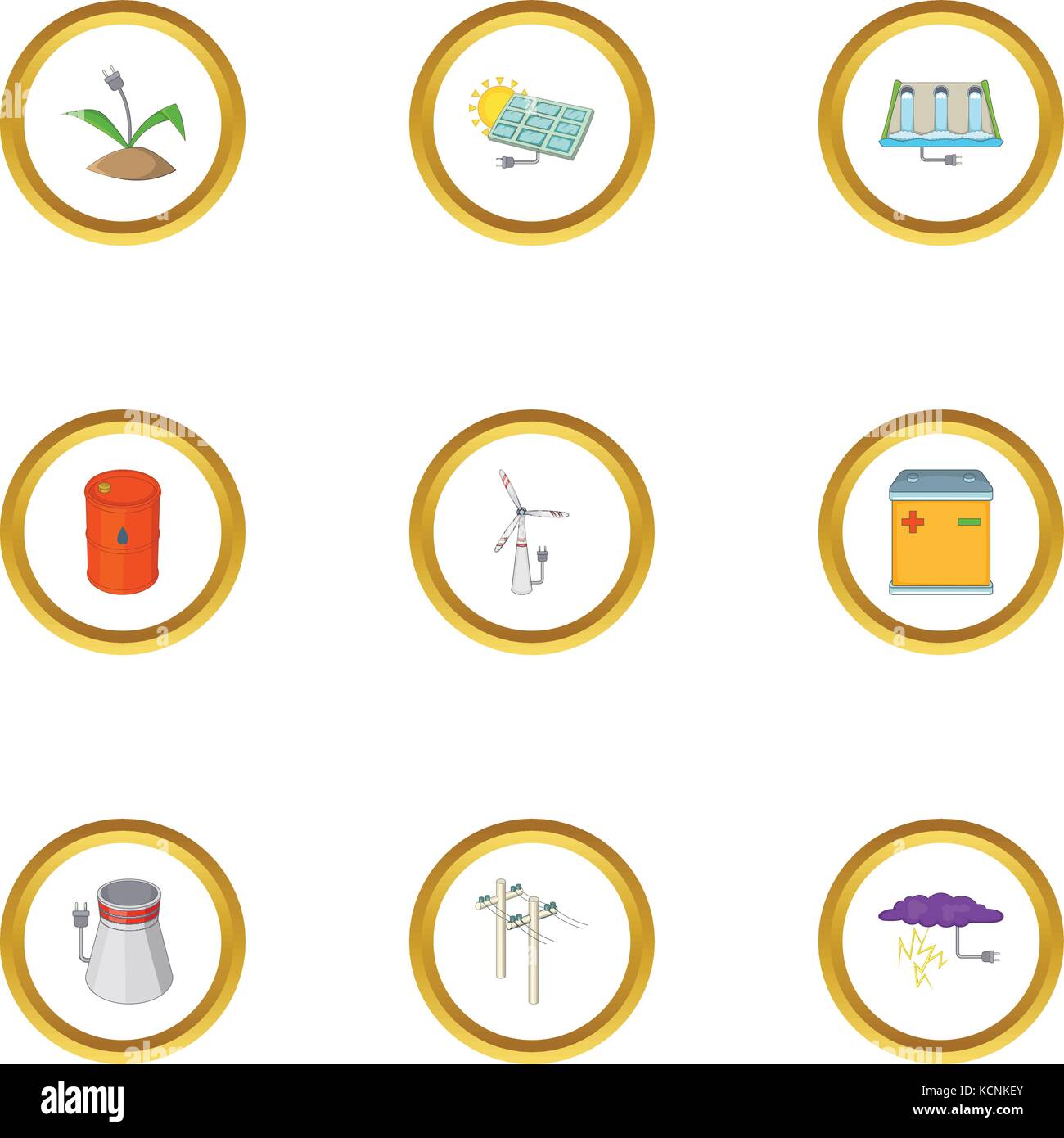 Eco energy icons set, cartoon style Stock Vector Image & Art - Alamy