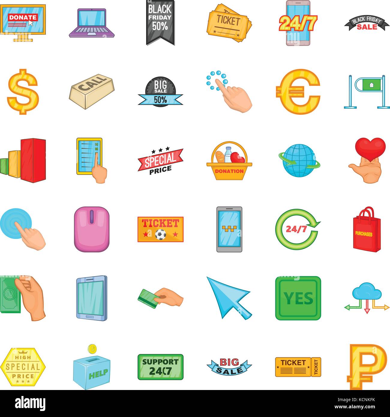 Electronic commerce icons set, cartoon style Stock Vector Image & Art ...