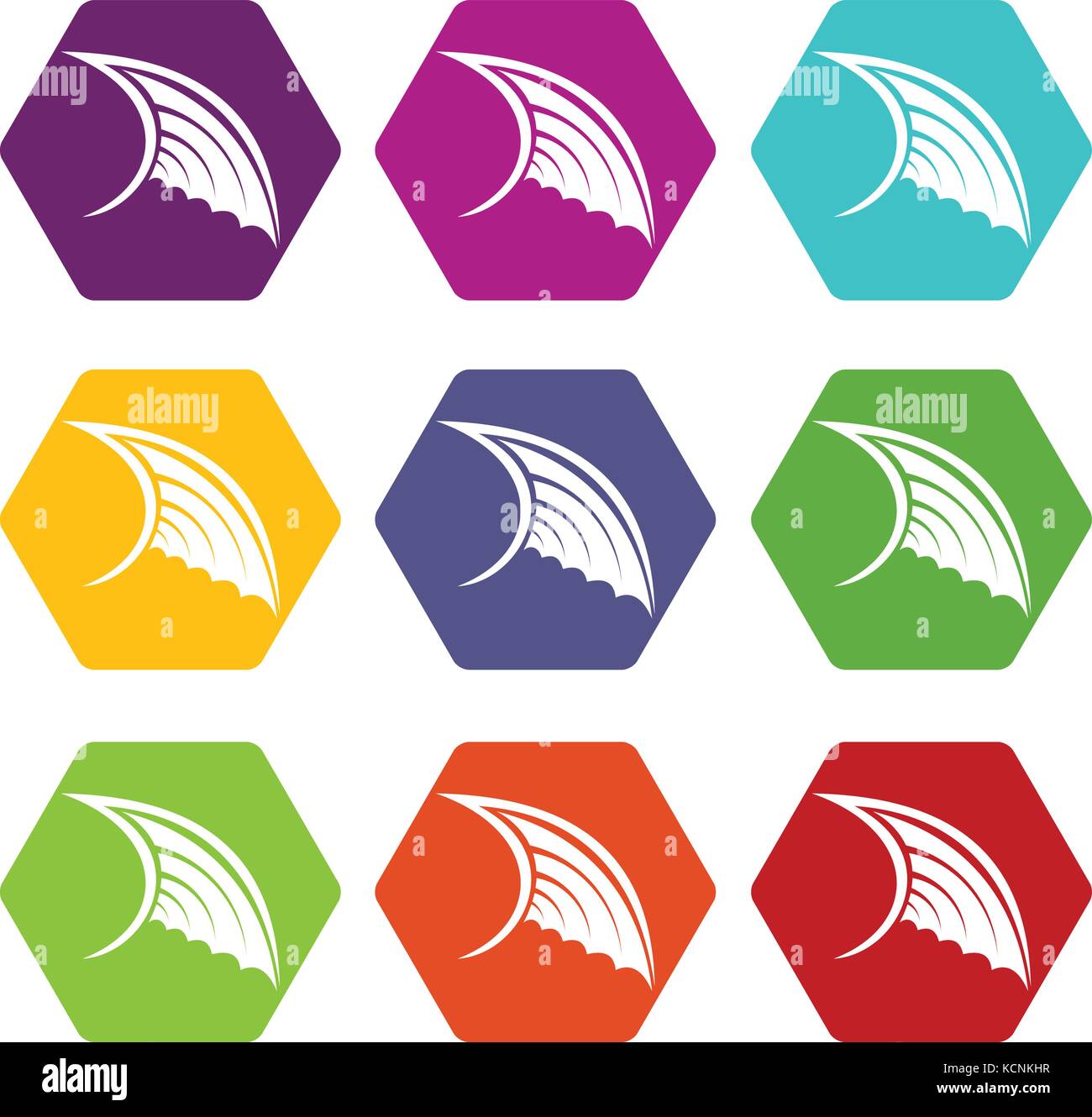 Wing icon set color hexahedron Stock Vector Image & Art - Alamy