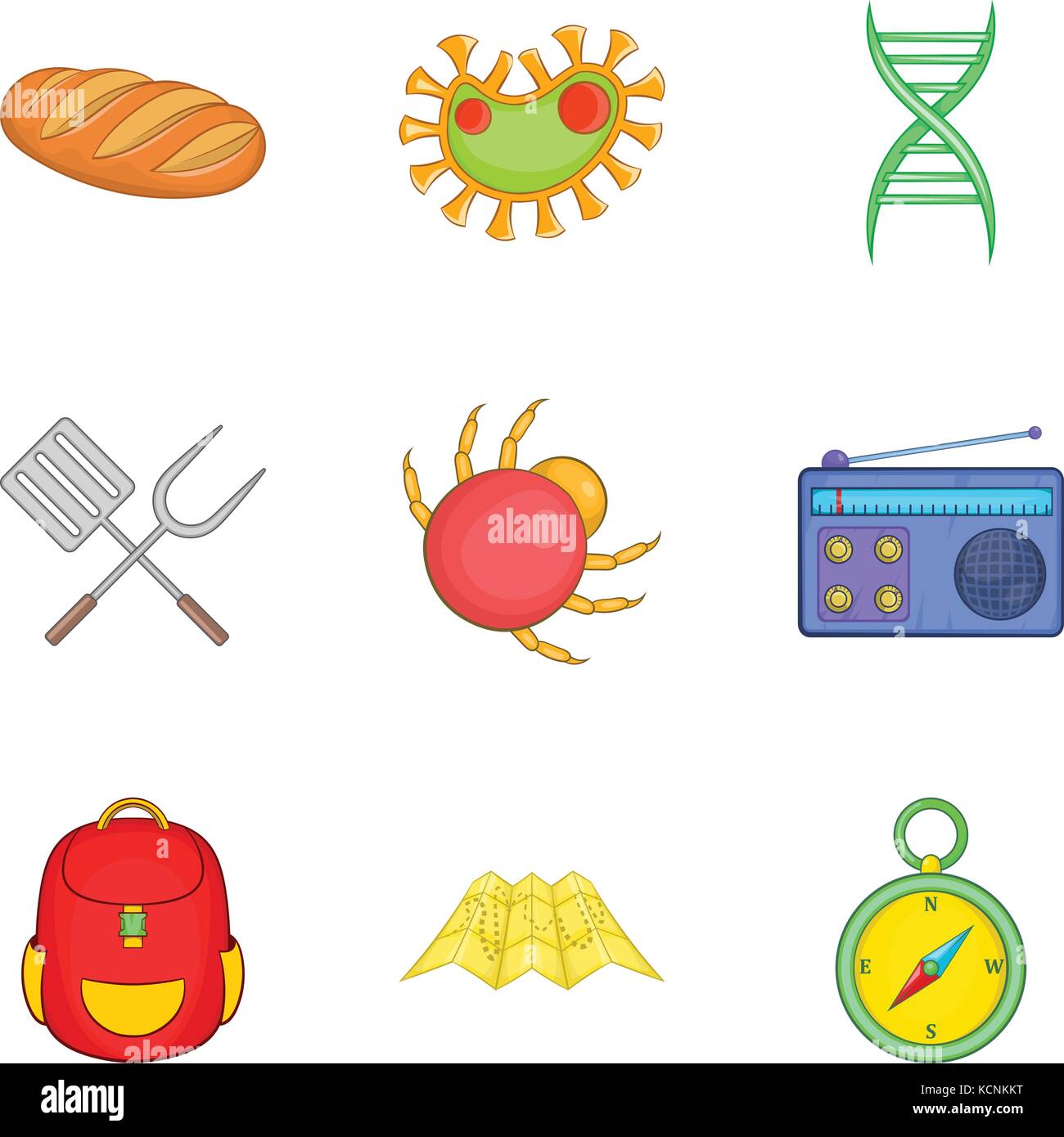 Survival in forest icons set, cartoon style Stock Vector Image & Art ...