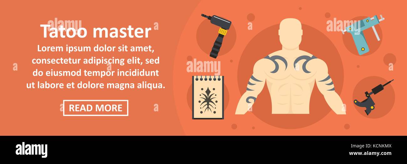 Tattoo master banner horizontal concept Stock Vector Image & Art - Alamy