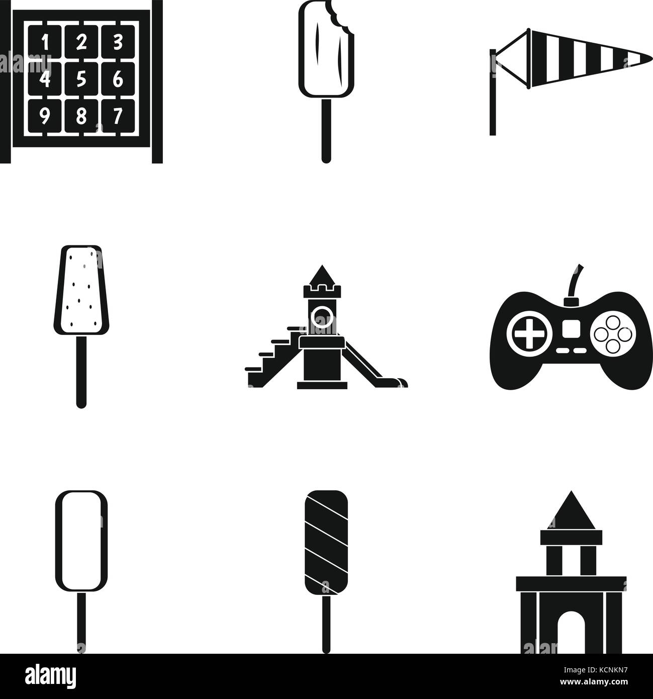 Game in the yard icons set, simple style Stock Vector Image & Art - Alamy