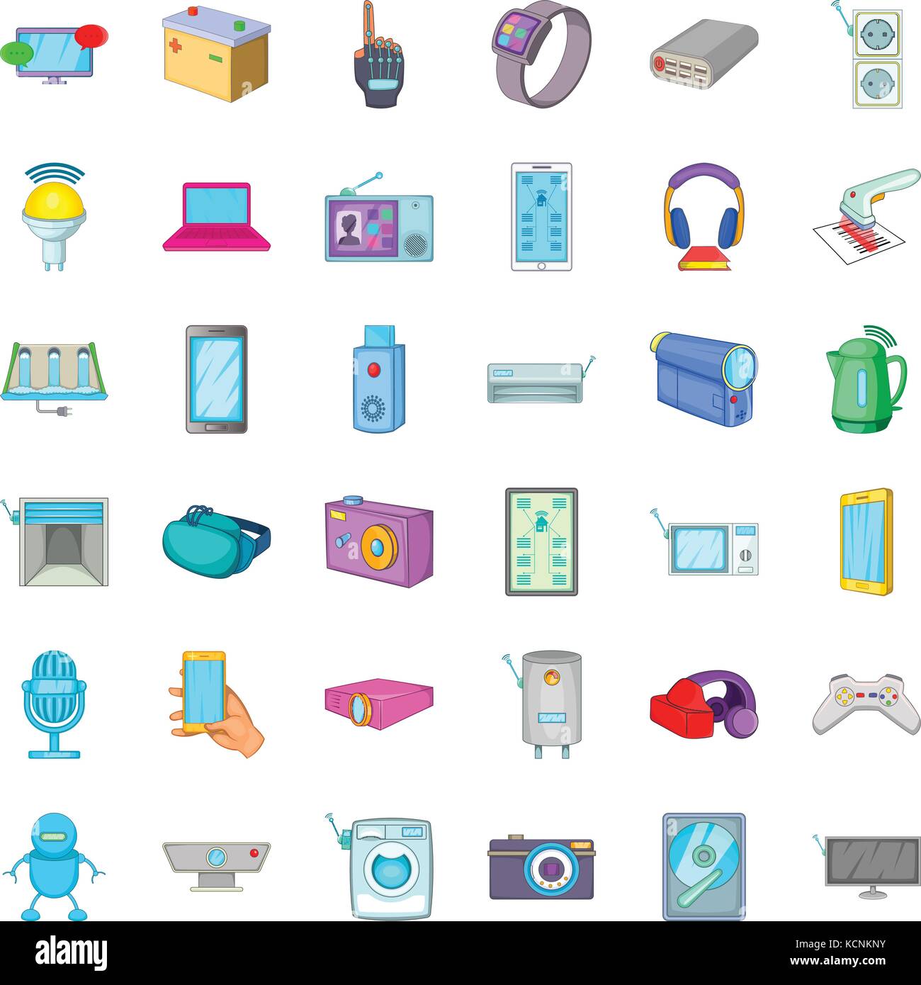 Electronics icons set, cartoon style Stock Vector Image & Art - Alamy