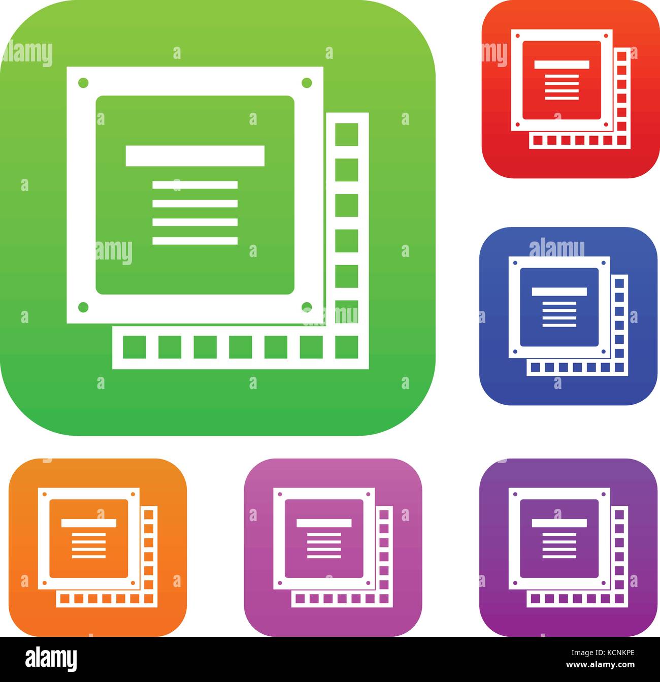 Computer Cpu Processor Chip Set Color Collection Stock Vector Image And Art Alamy