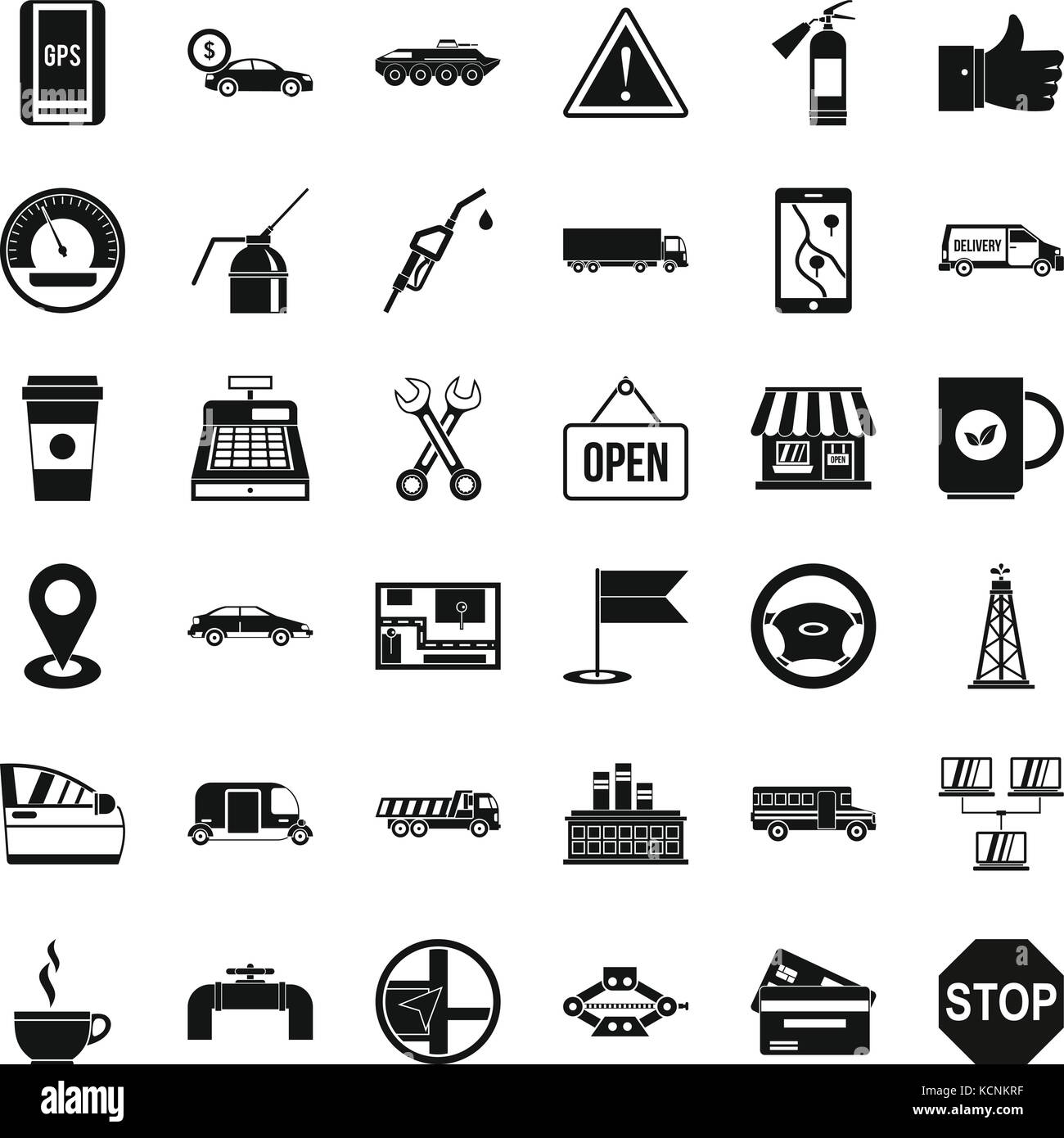 Gas station icons set, simple style Stock Vector Image & Art - Alamy