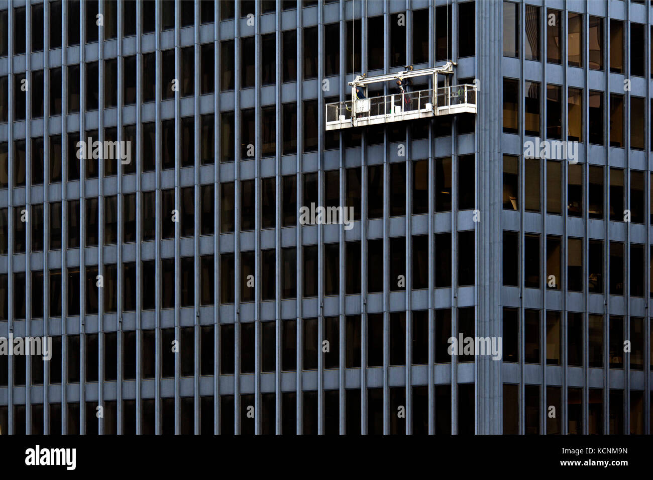 Window cleaner cart hanging on TD Bank tower in Toronto downtown Stock ...