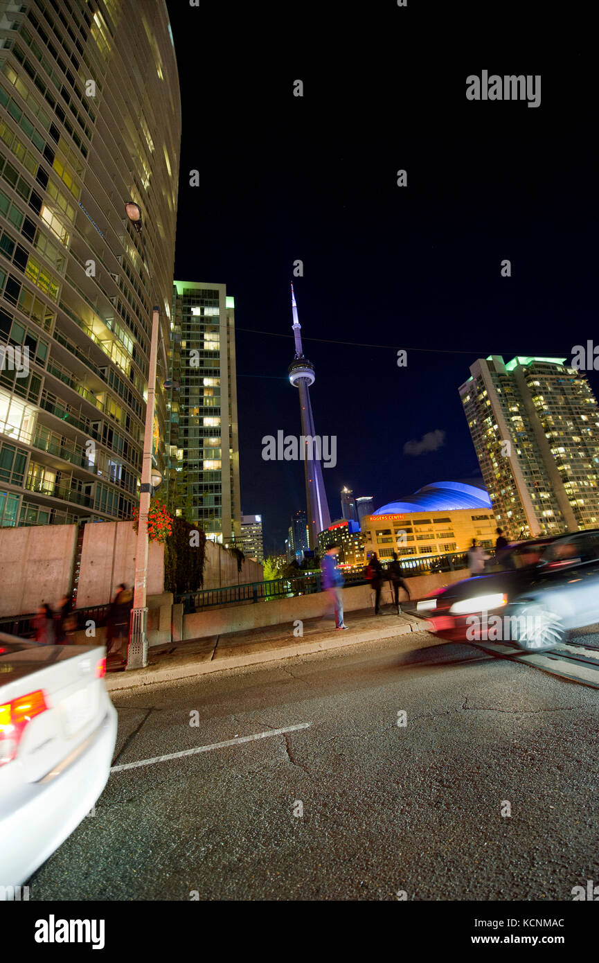 Toronto street scene with CN Tower Stock Photo - Alamy