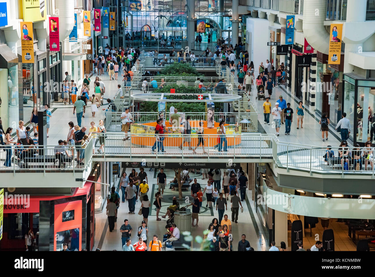 Interior of Eaton Centre shopping mall. Toronto, Ontario, Canada Stock ...