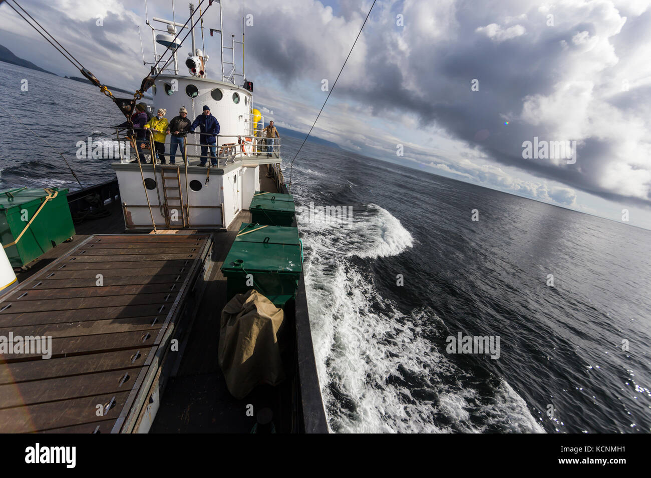 Wheelhouse of the supply boat the Uchuck 111 travelling between Gold ...