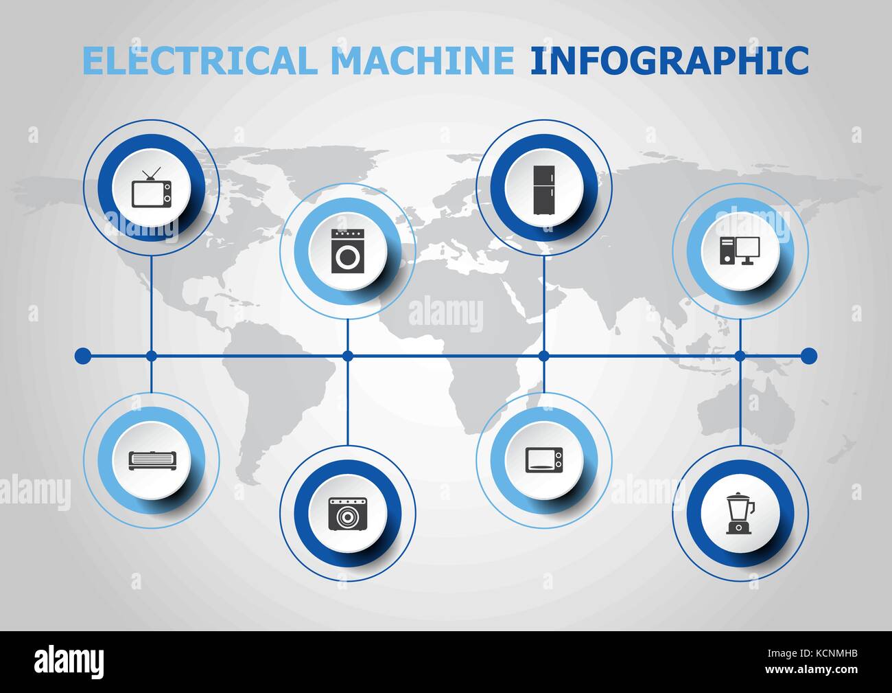Infographic design with electrical machine icons, stock vector Stock ...