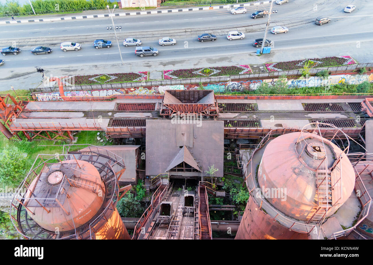 Nizhny Tagil, Russia - September 06, 2017: View from old top of blast ...