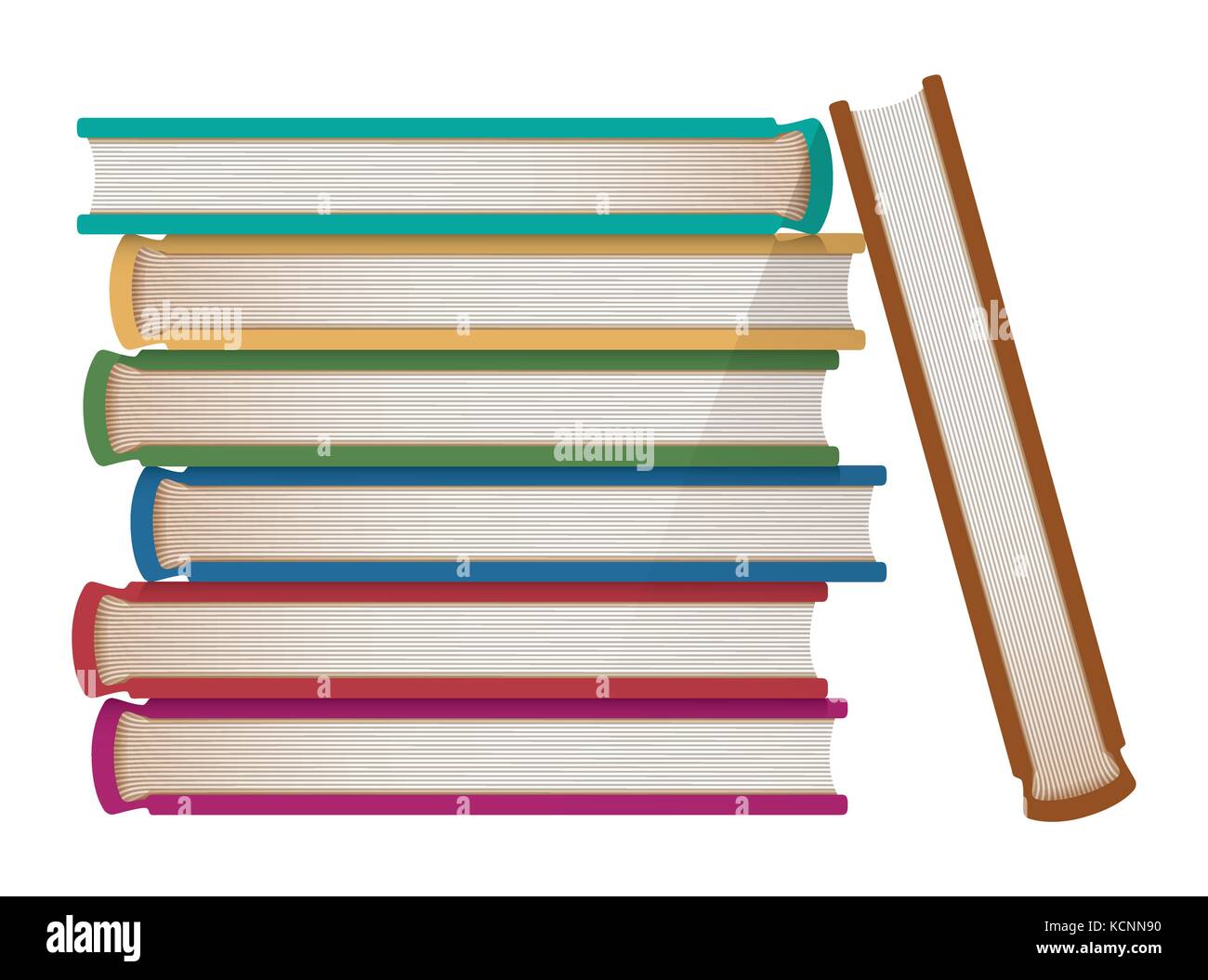 Stack books on blue Stock Vector Images - Alamy
