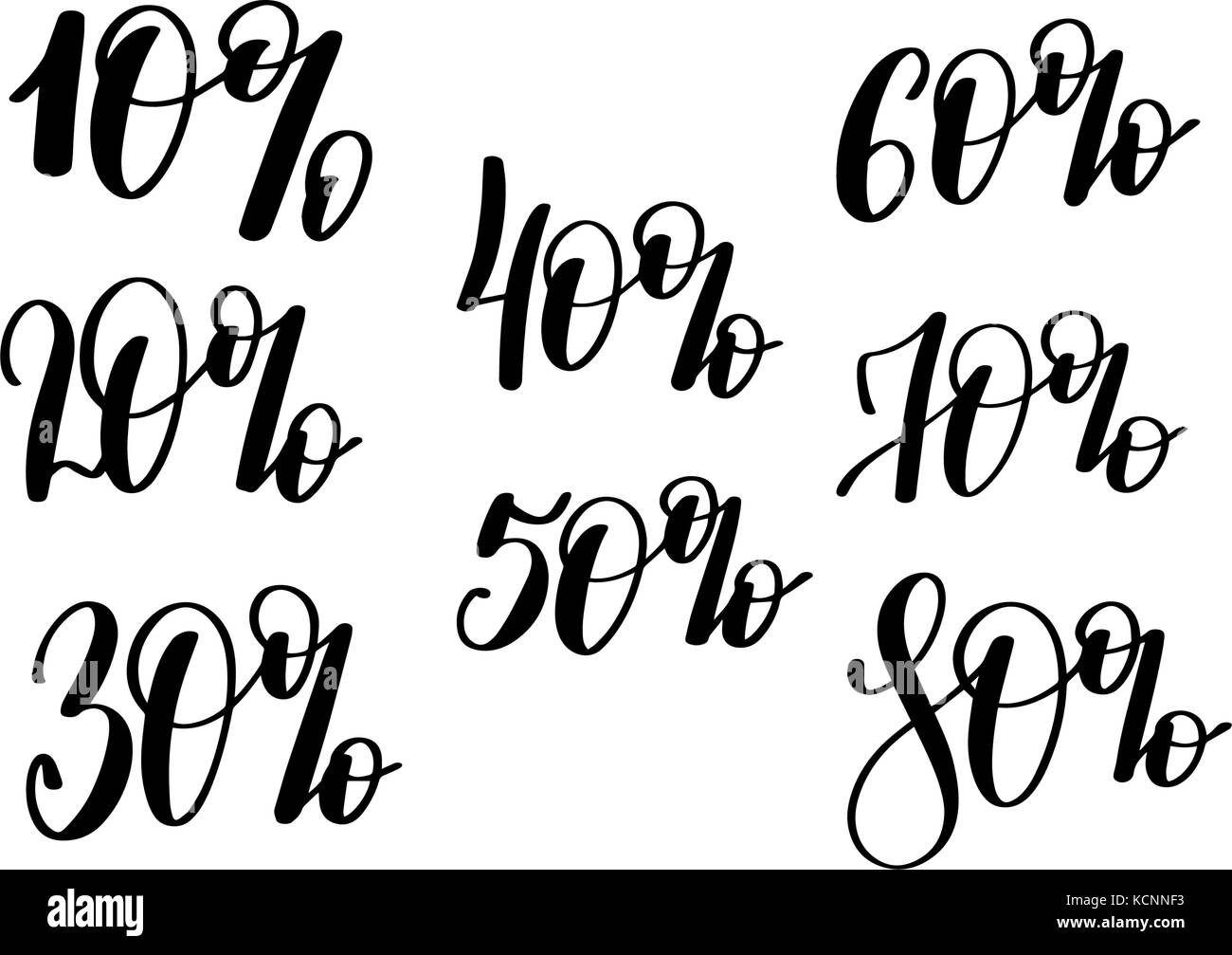 percent hand lettering inscription, black ink calligraphy Stock Vector ...
