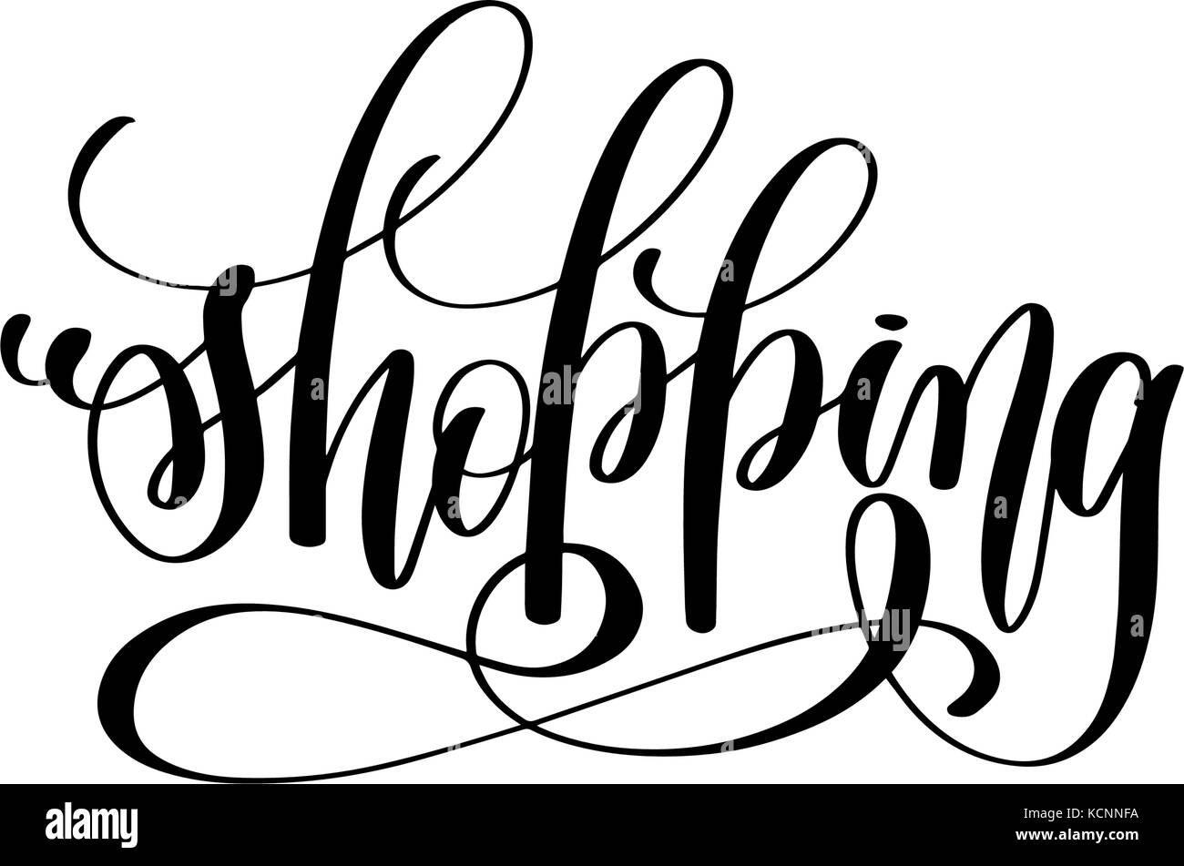 shopping hand lettering inscription Stock Vector Image & Art - Alamy