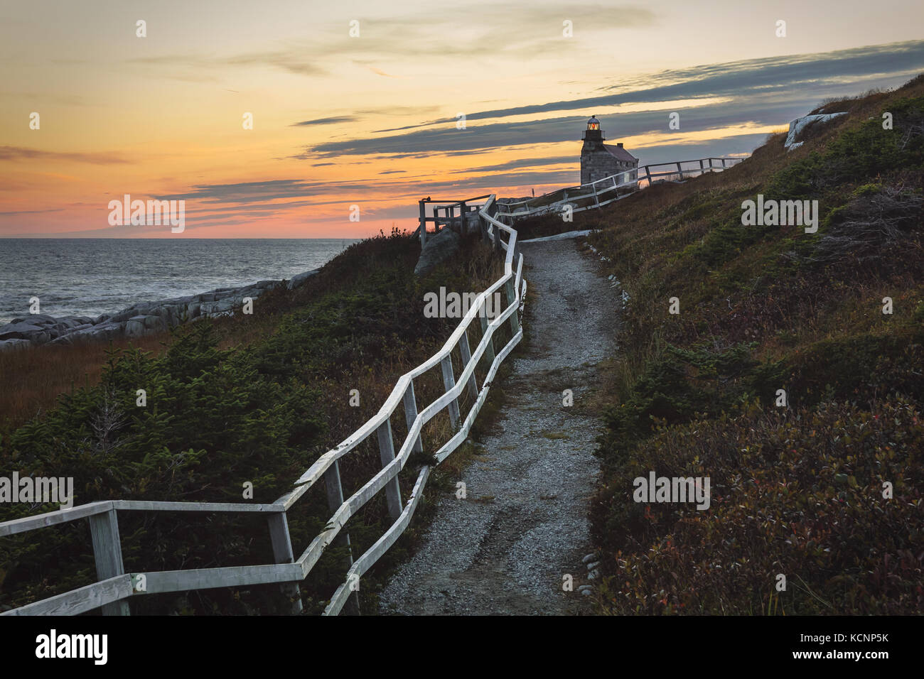 Sunset on the south west coast, Rose Blanch Lighthouse Historic Site ...