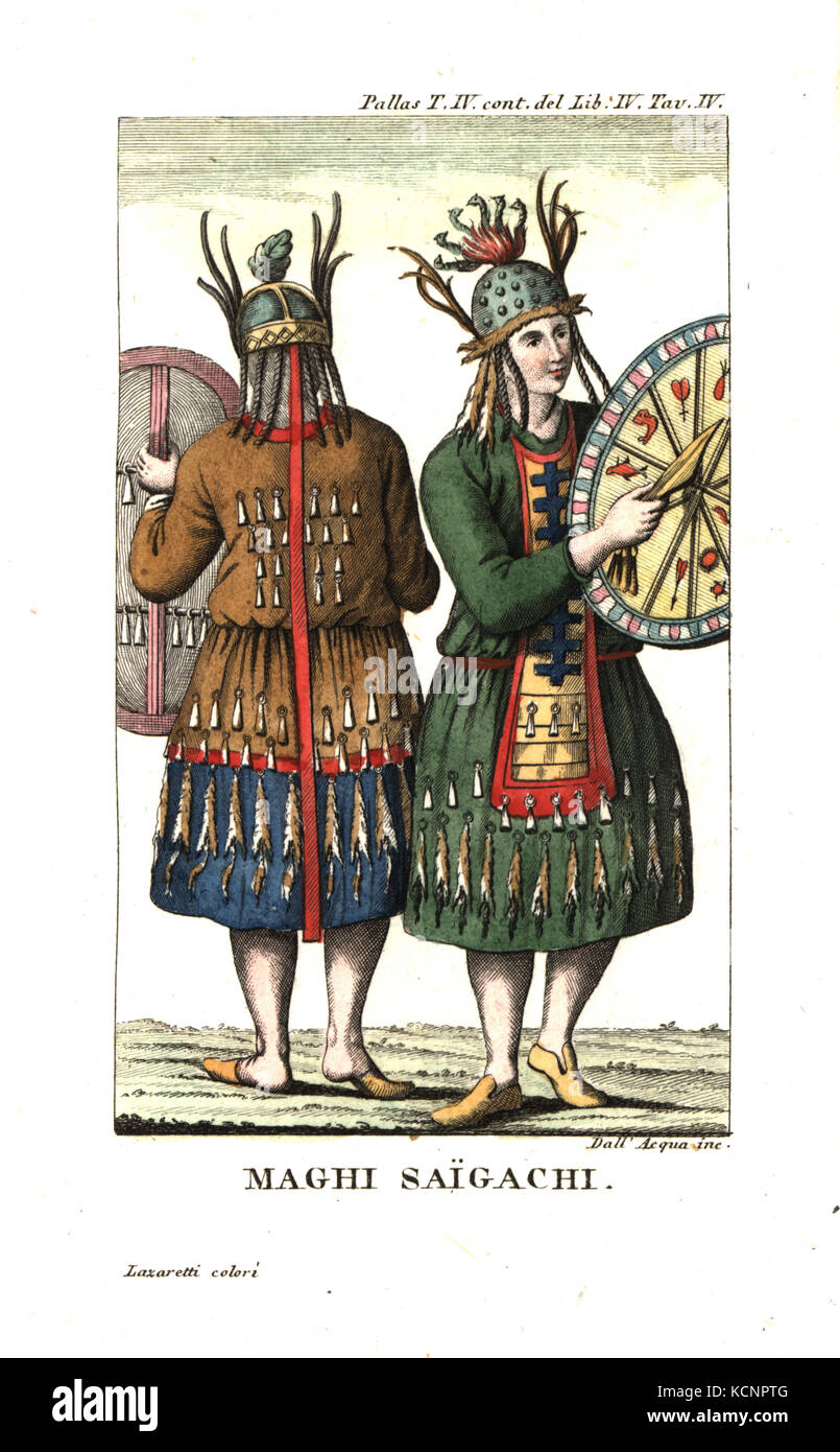 Khakas or Khakass shamans from Saygachi, near Krasnoyarsk, Siberia ...