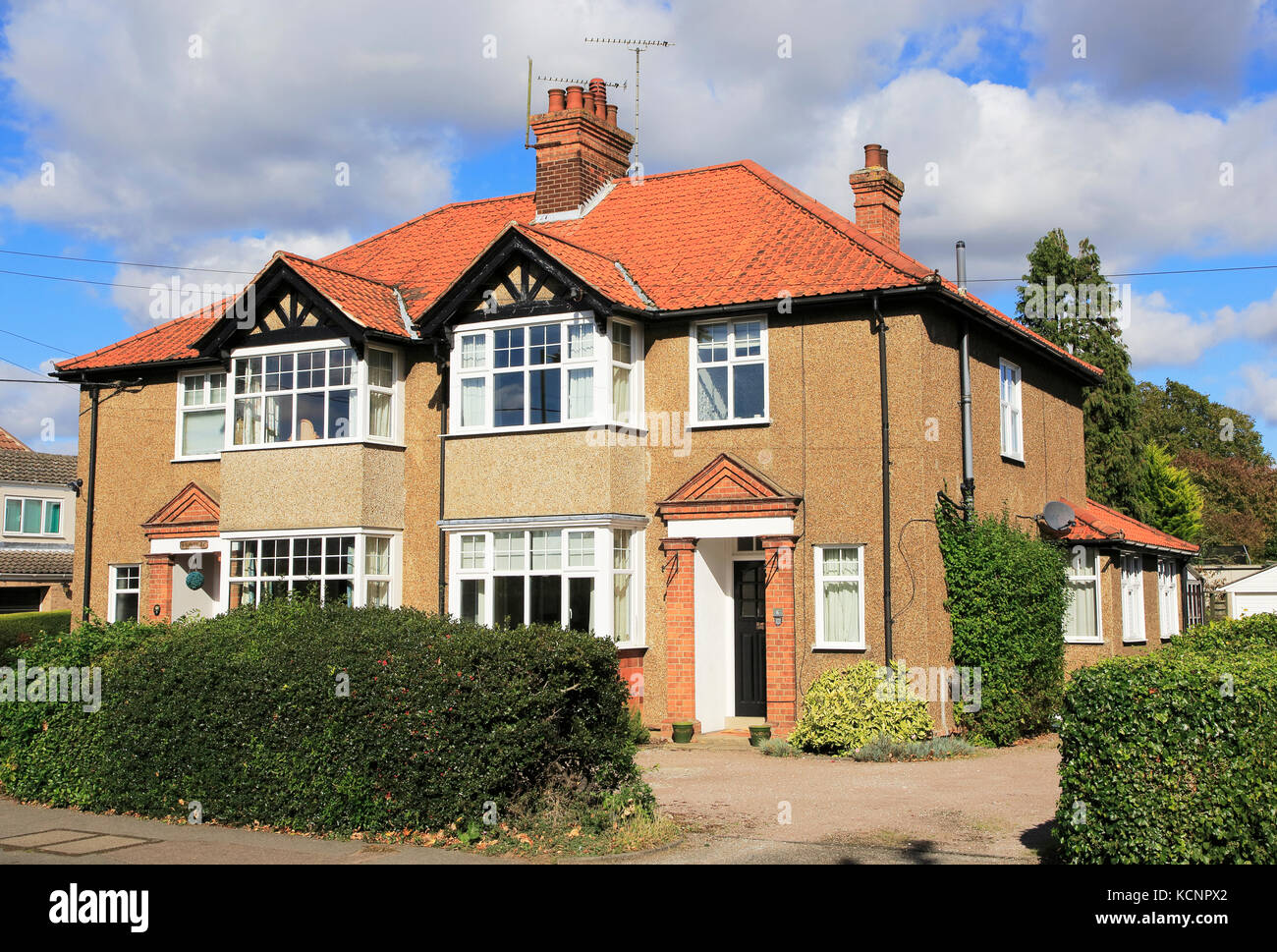 Inter war semi-detached houses Burkitt Road, Woodbridge, Suffolk ...