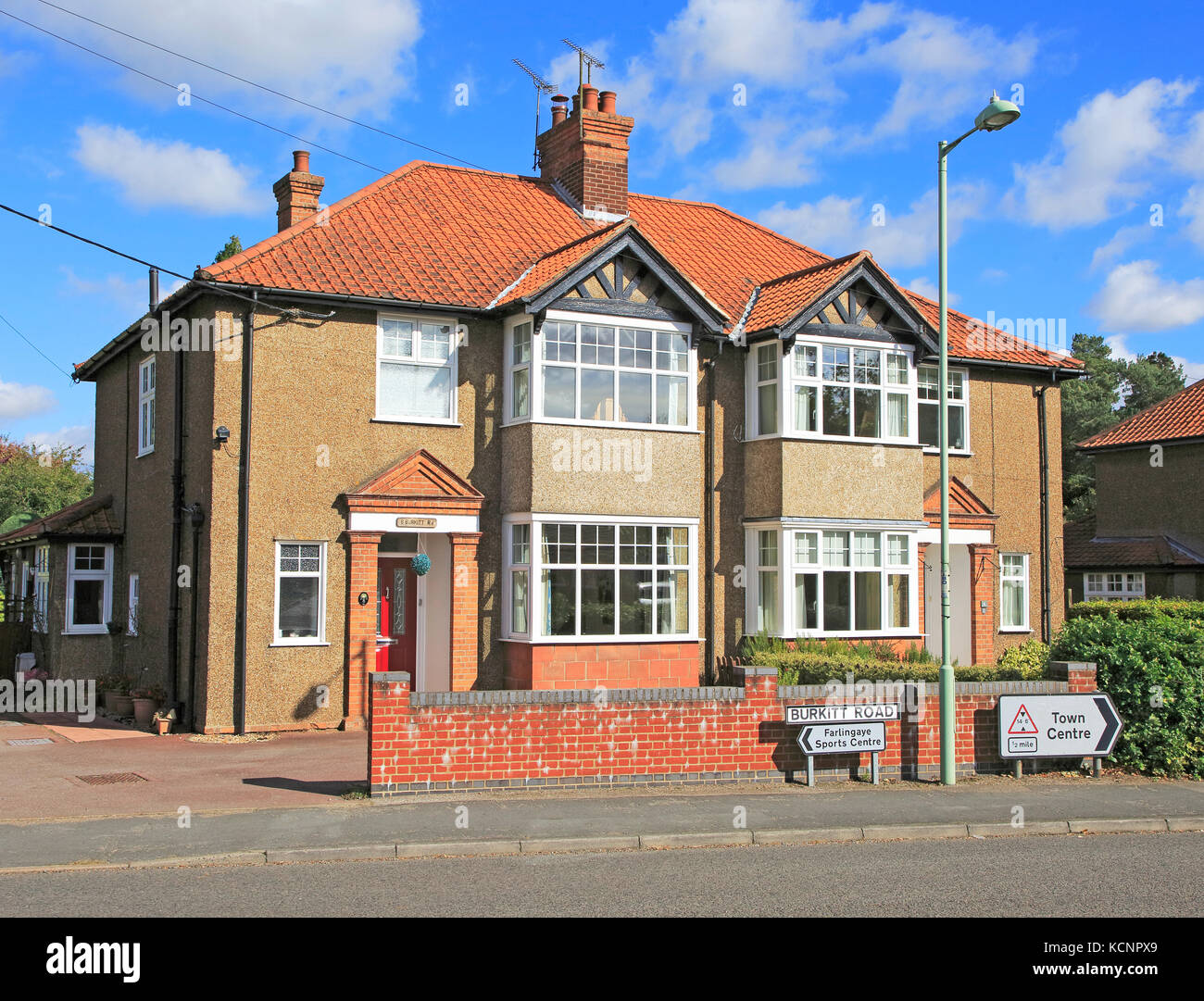 Inter war semi-detached houses Burkitt Road, Woodbridge, Suffolk ...