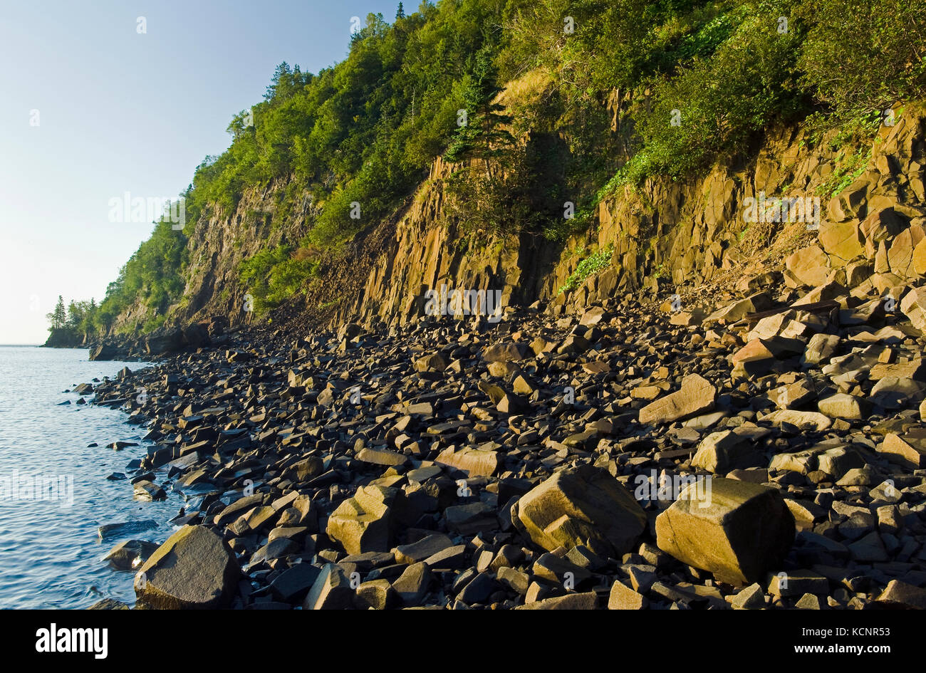 rock cliffs, near Parrsboro, Minas Basin, Bay of Fundy, Nova Scotia ...