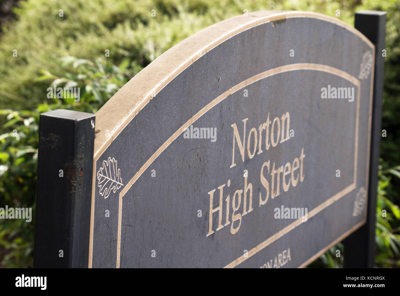 Norton High Street sign, County Durham Stock Photo - Alamy