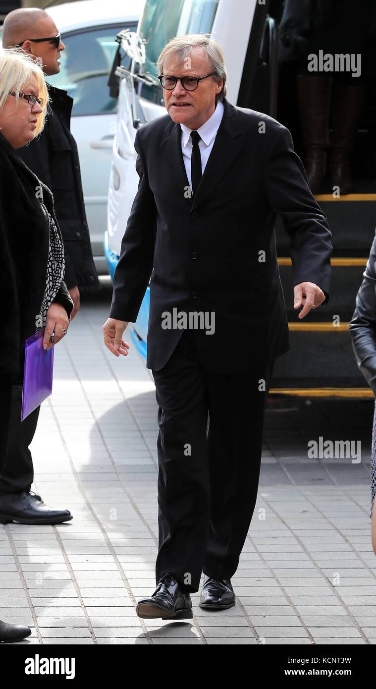 David Neilson arriving at Salford Cathedral for the funeral service of ...