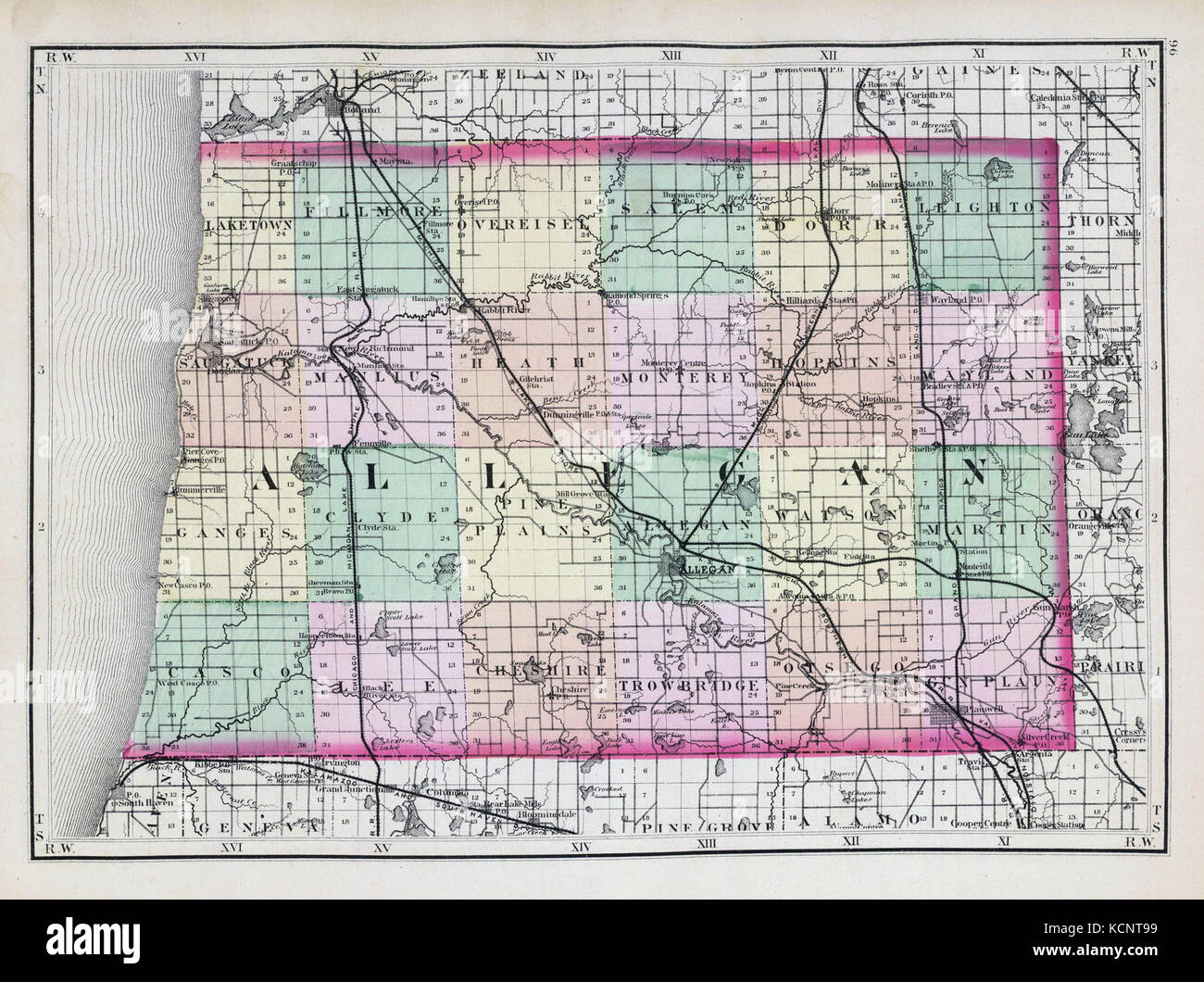Allegan map hi-res stock photography and images - Alamy