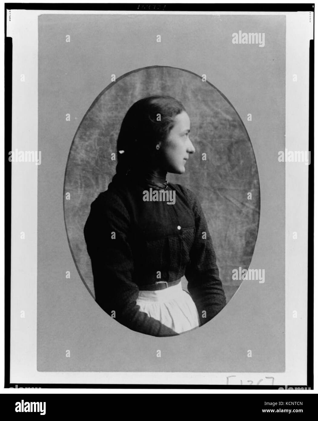 African American woman, half length portrait, right profile ...