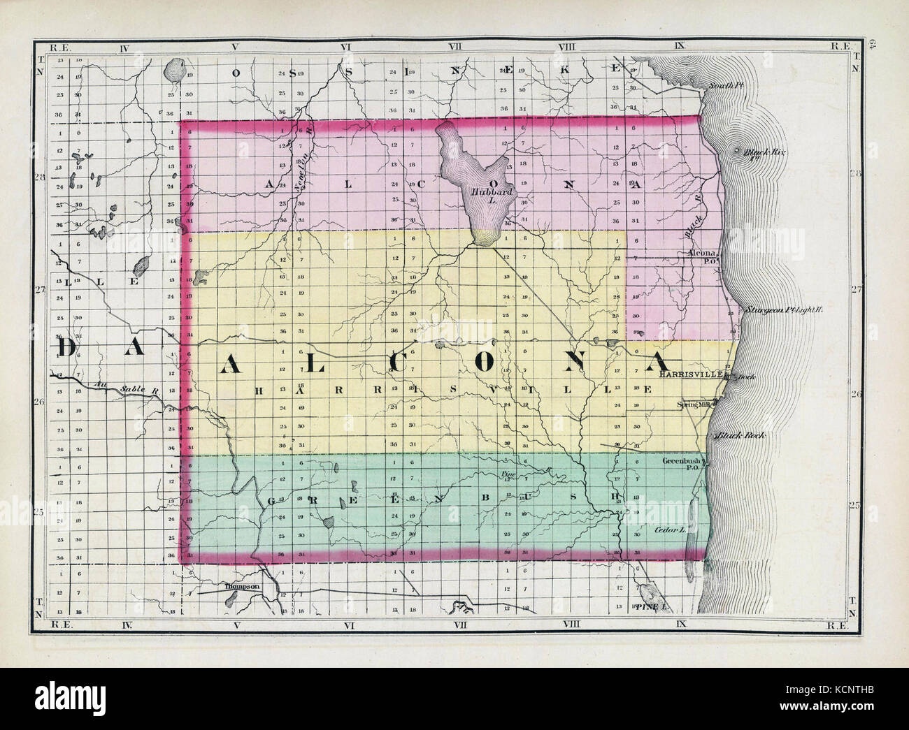 Alcona county map hi-res stock photography and images - Alamy