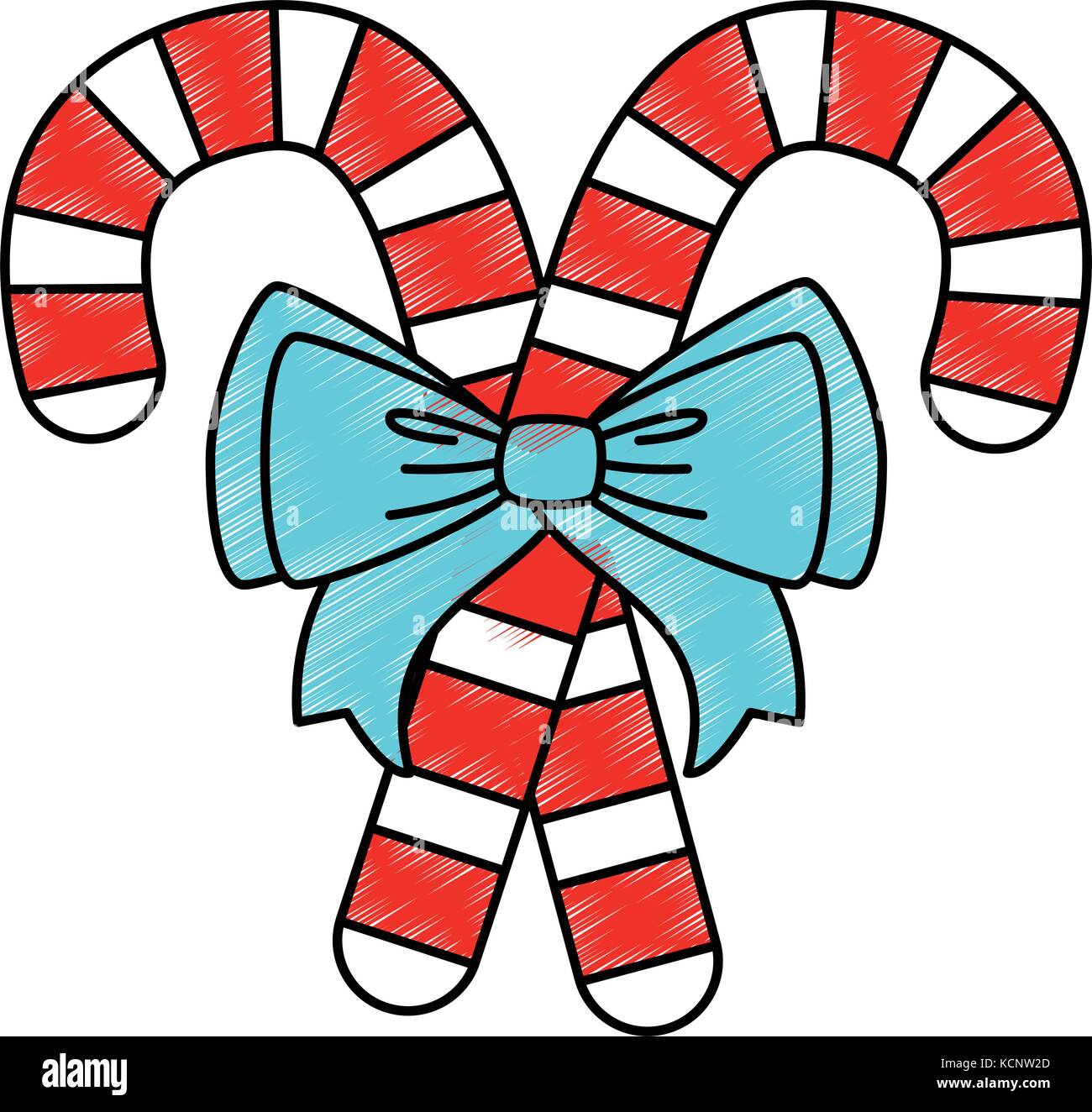 merry christmas cane with bow vector illustration design Stock Vector ...