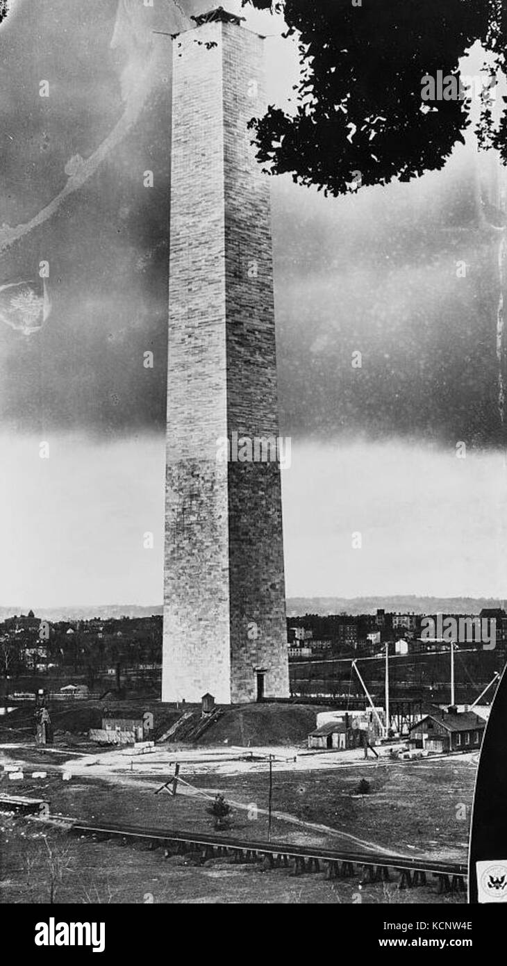 Between 1880 and 1884 UNFINISHED SHAFT OF MONUMENT Washington Monument ...