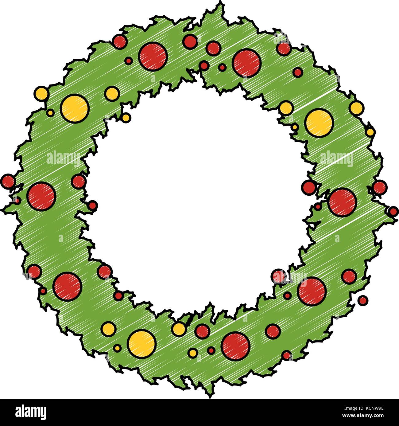 merry christmas wreath crown vector illustration design Stock Vector ...