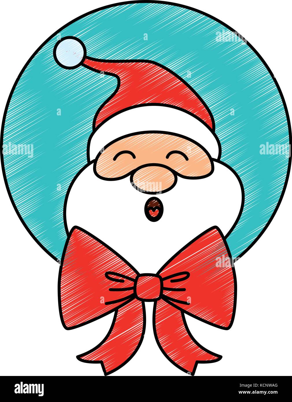 cute santa claus with bow character vector illustration design Stock ...