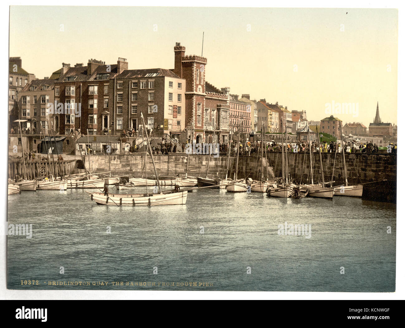 Bridlington, the harbor, from south pier, Yorkshire, England ...