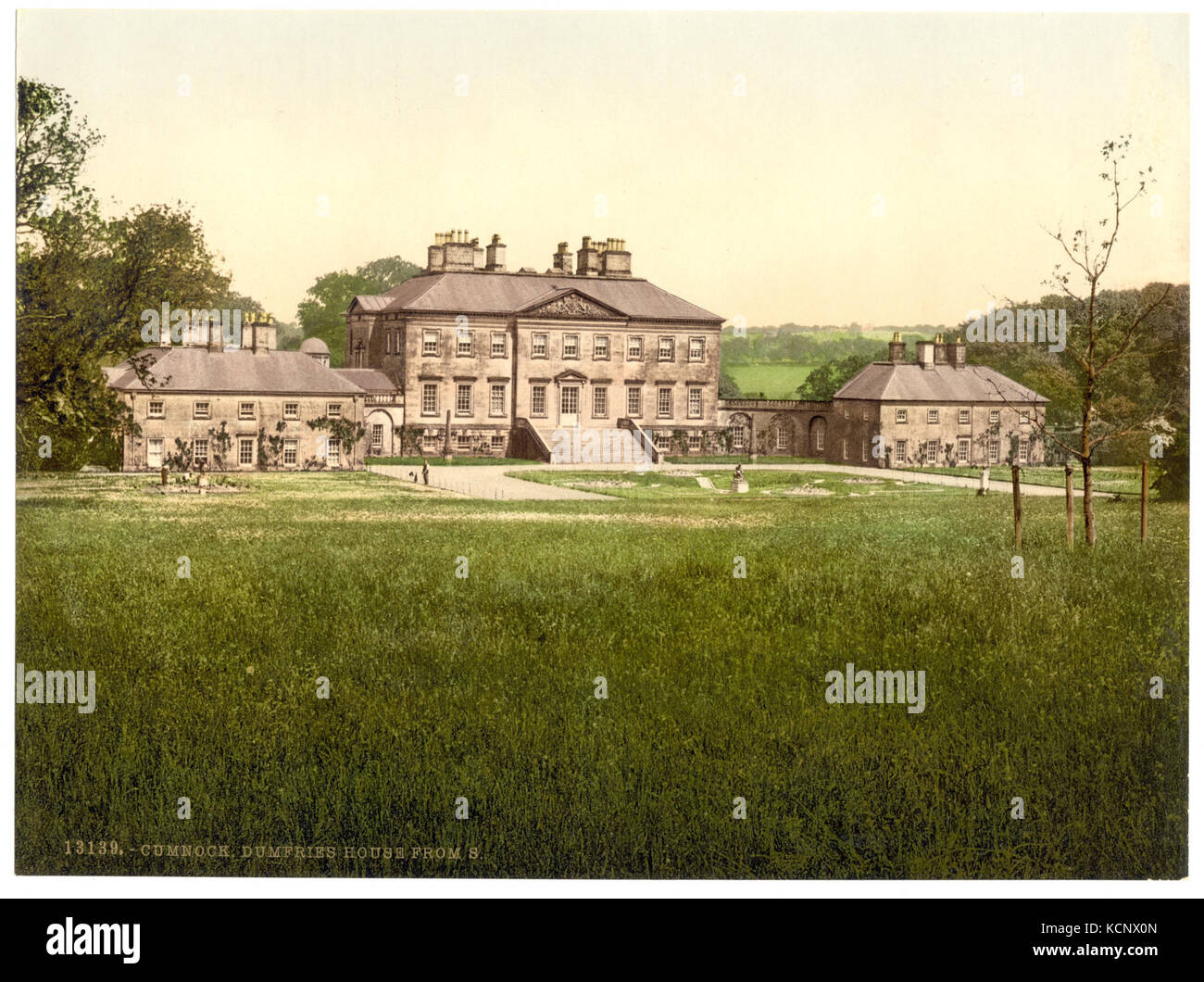 This photograph shows Dumfries House as viewed from the south, located ...