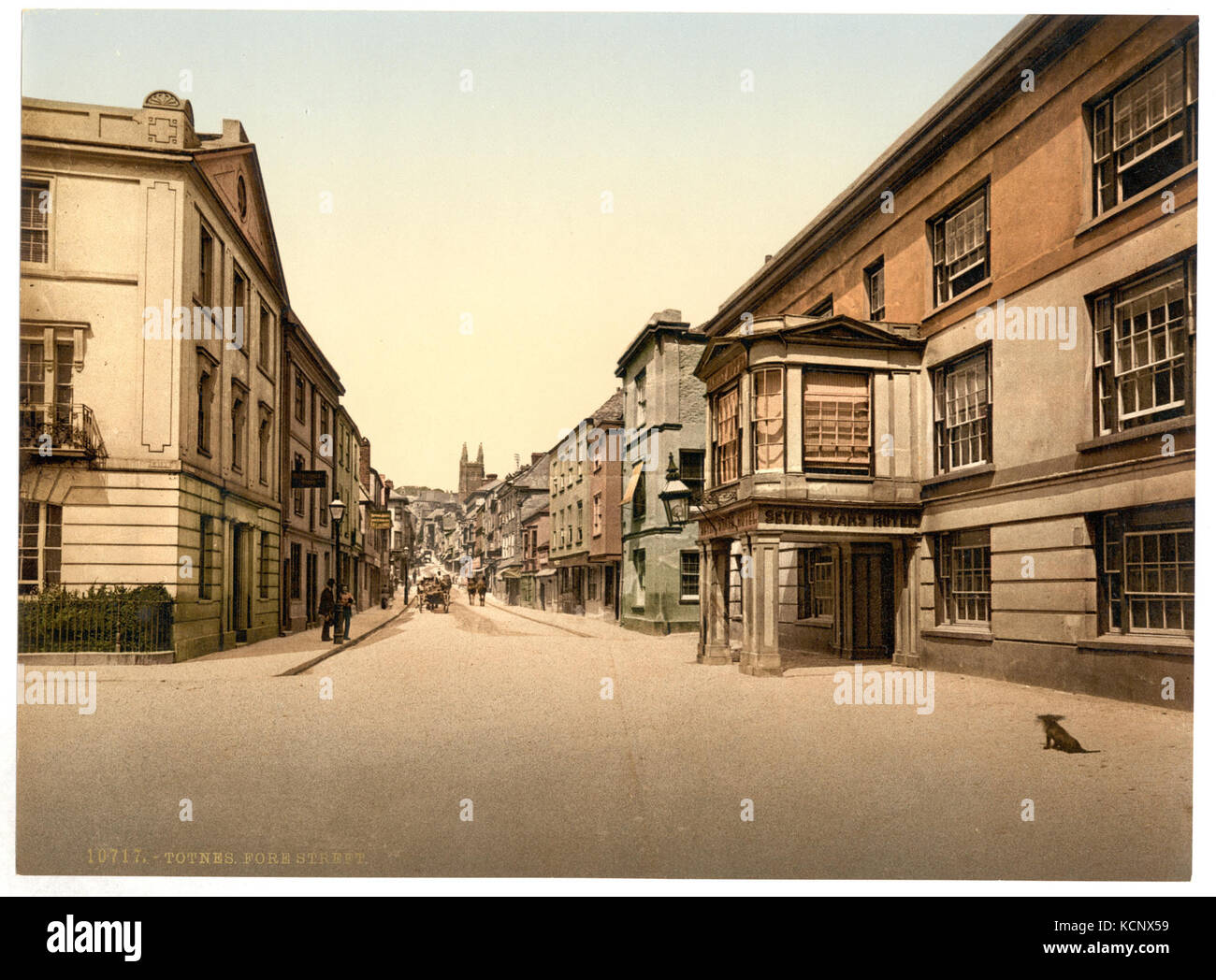 This image depicts Fore Street in Totnes, England, capturing the ...
