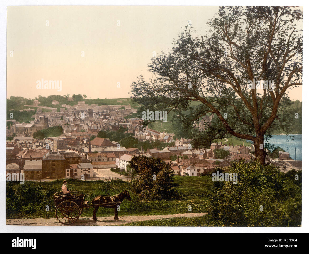 This photograph provides a general view of Chepstow, a town in Wales ...