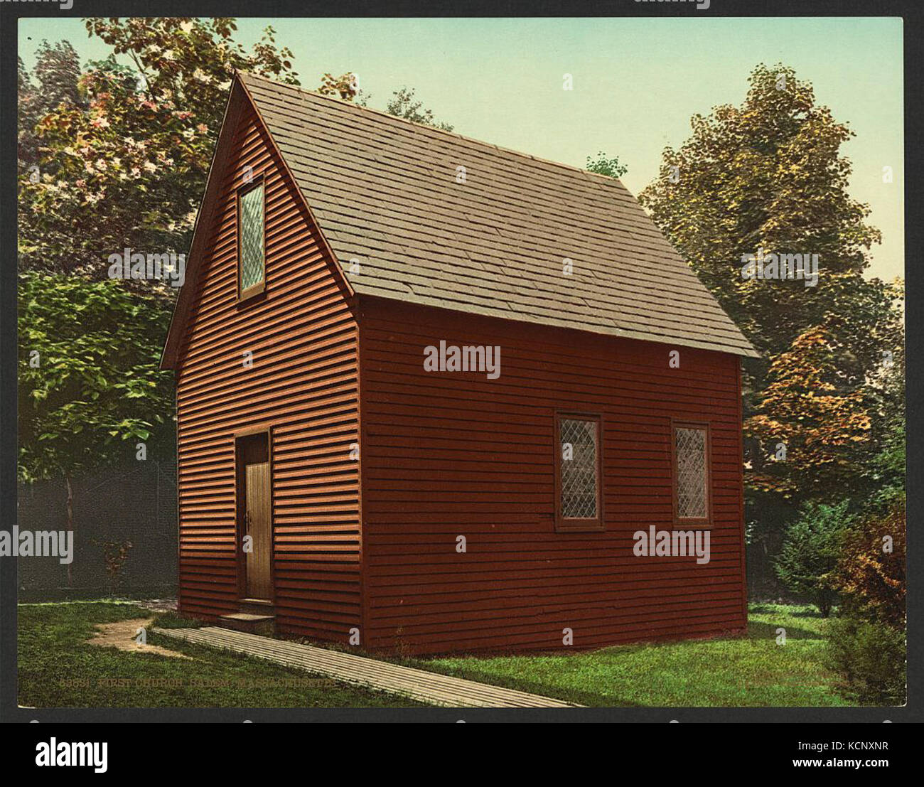 A historical image of the First Church in Salem, Massachusetts, known ...
