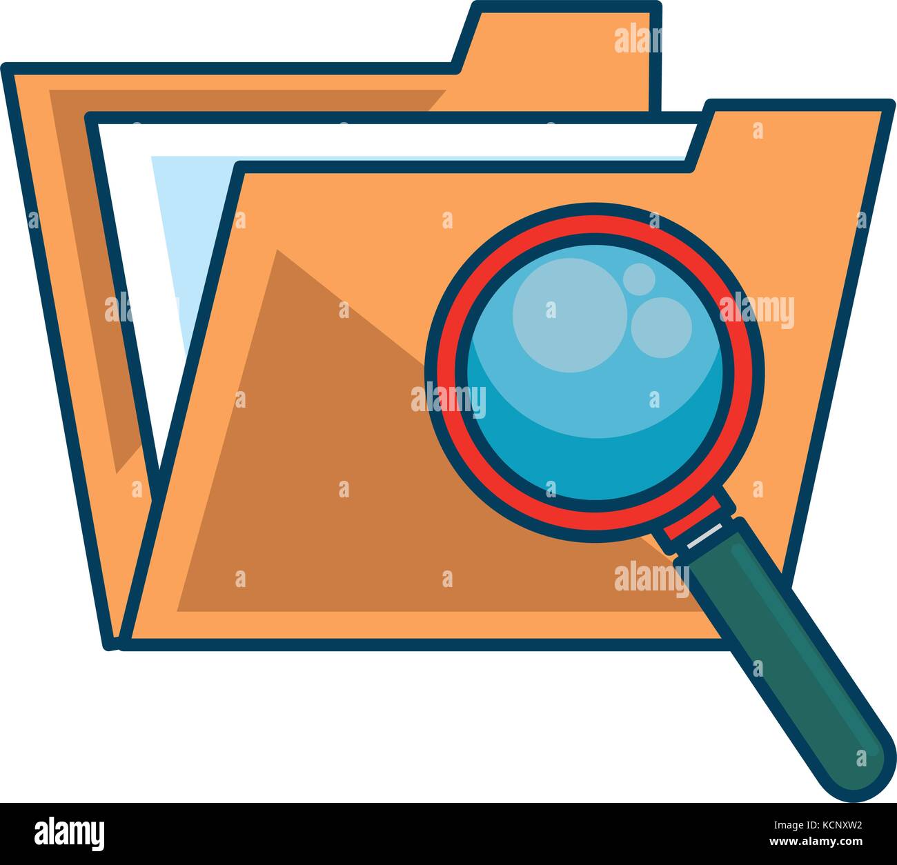 Folder Document With Magnifying Glass Vector Illustration Design Stock Vector Image And Art Alamy